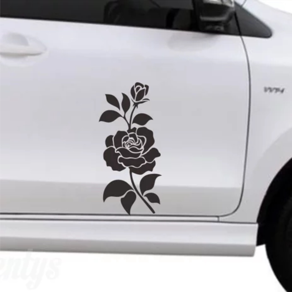 Jual CUTTING STICKER PINTU MOBIL BUNGA MAWAR STIKER FLOWER ROSE ...