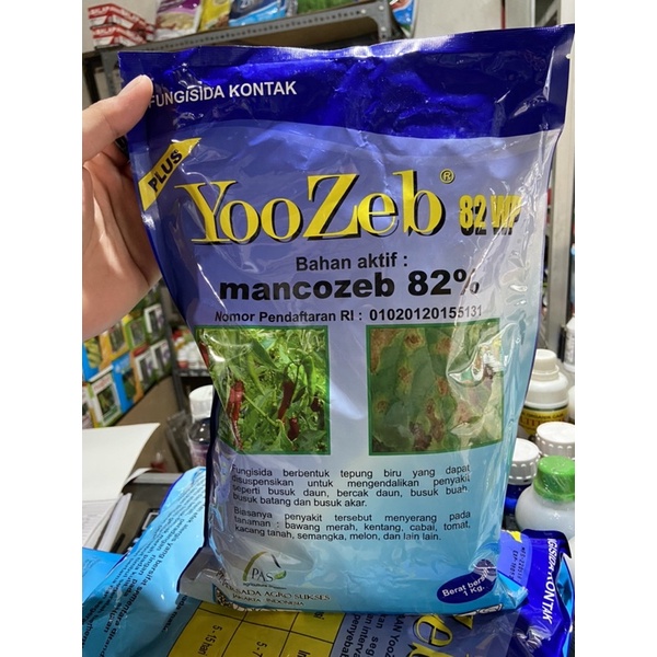 Jual fungisida kontak yoozeb blue 1kg 82wp fungisida mancozeb biru 82% ...
