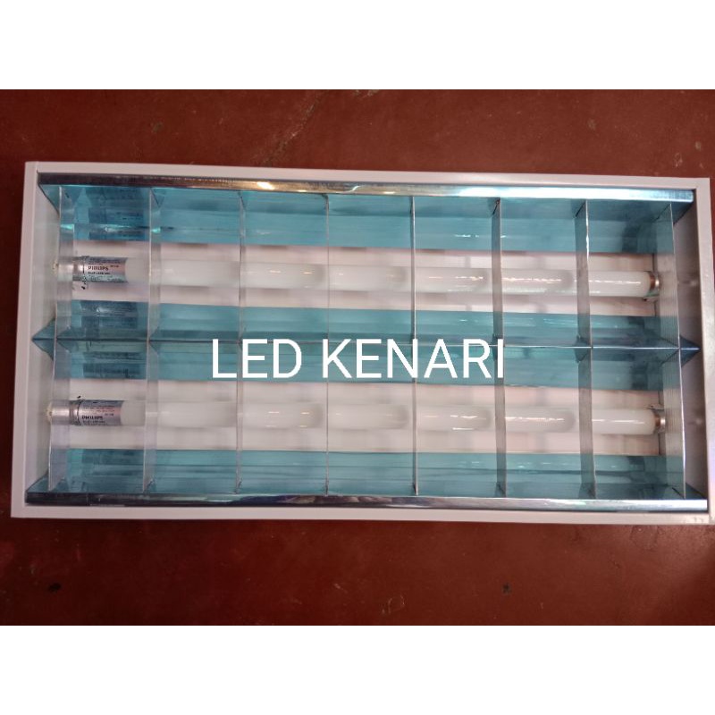 Jual kap rm 2x18 / kap lampu rm 2x18 tl t8 led philips housing rumah lampu 60cm | Shopee Indonesia