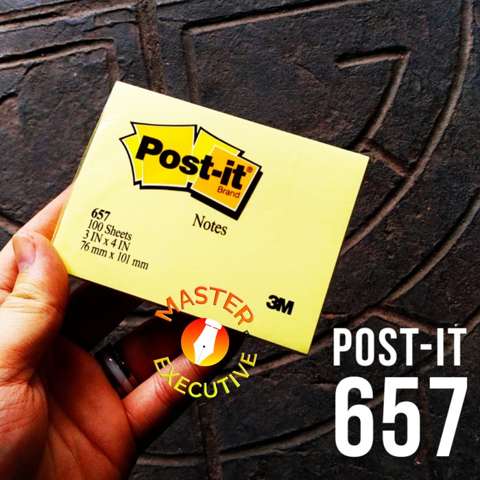 Jual 3M Post-it Notes 657 Canary Yellow U.S.A - 76.2 mm x 101.6 mm 3M-5 ...