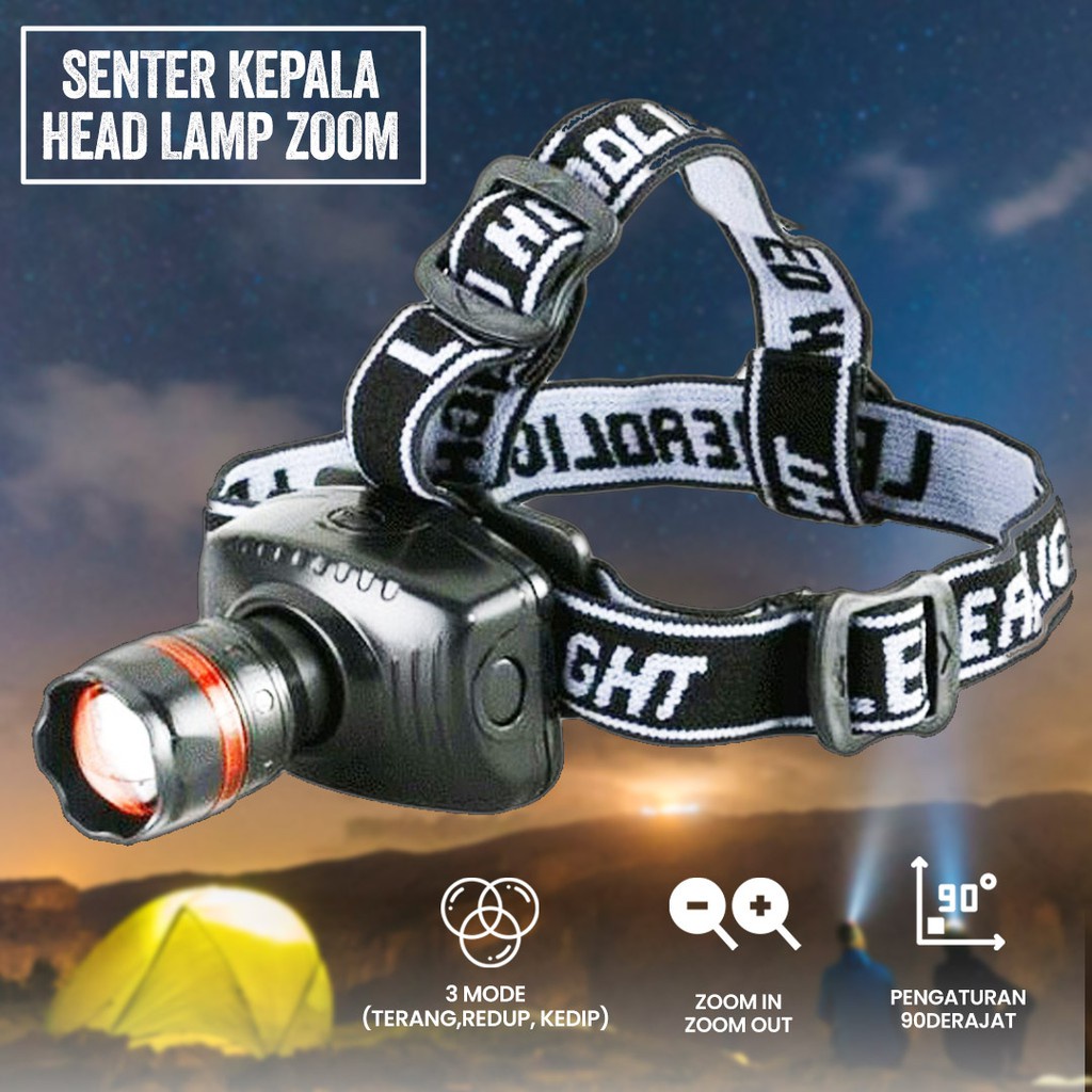 Jual Senter Kepala Head Zoom - Headlamp Waterproof - Head Lamp Zoom ...