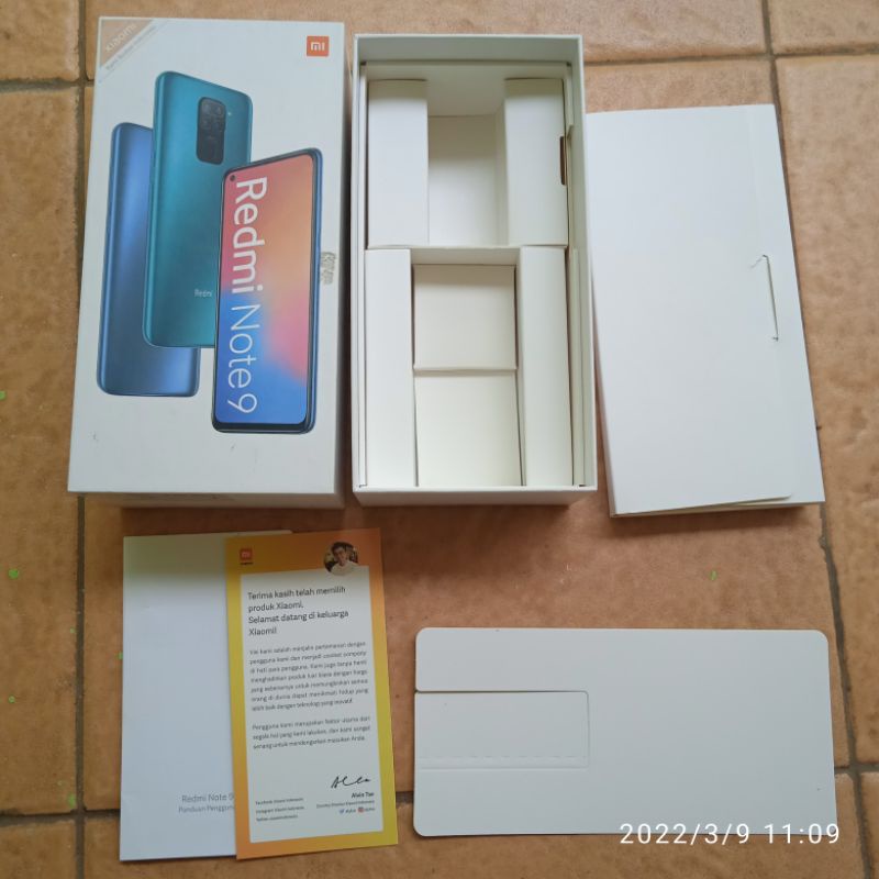 Jual Dus Box Xiaomi Redmi Note 9 Original Bawaan Unit HP | Shopee Indonesia