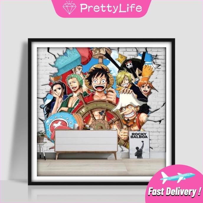 Jual Lukisan Diamond 5D DIY Gambar Kartun Luffy Ukuran 30x40 | Shopee ...