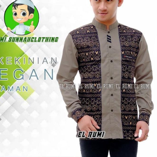 Jual POTONG HARGA 12.12 Baju Koko Batik Baju Koko Gus Azmi Kombinasi ...