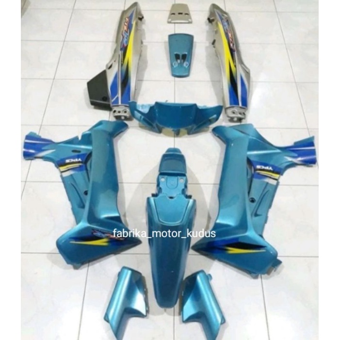 Jual cover bodi body fullset hlaus motor yamaha fiz fiz r warna biru ...