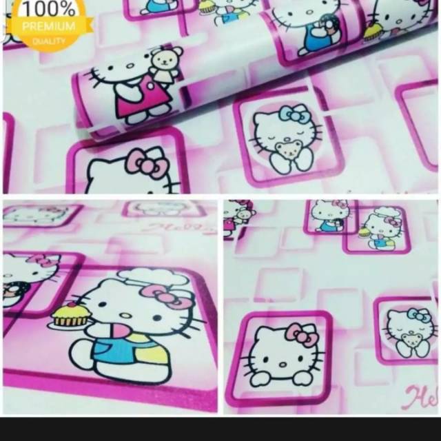 Jual sticker dinding / walpaper dinding hello kitty | Shopee Indonesia