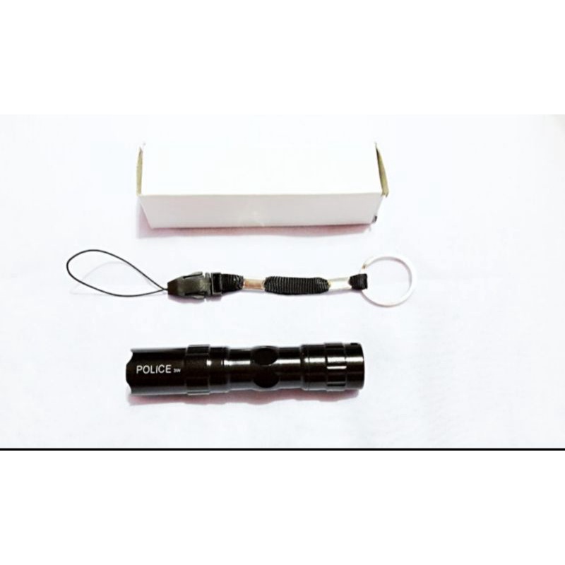 Jual Senter POLICE 3W Mini LED Flashlight Lamp Lampu Emergency Battery ...
