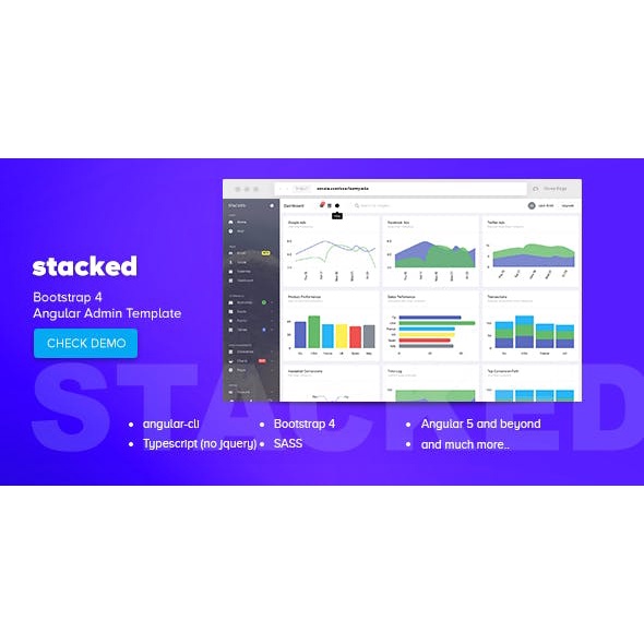Jual Stacked Bootstrap 4 Angular Admin - GPL | Shopee Indonesia