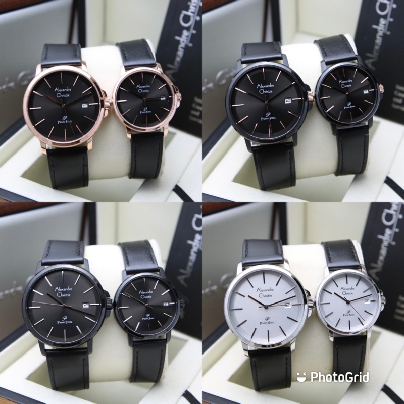 Jual jam tangan couple alexander cristie original ac1032 leather ...