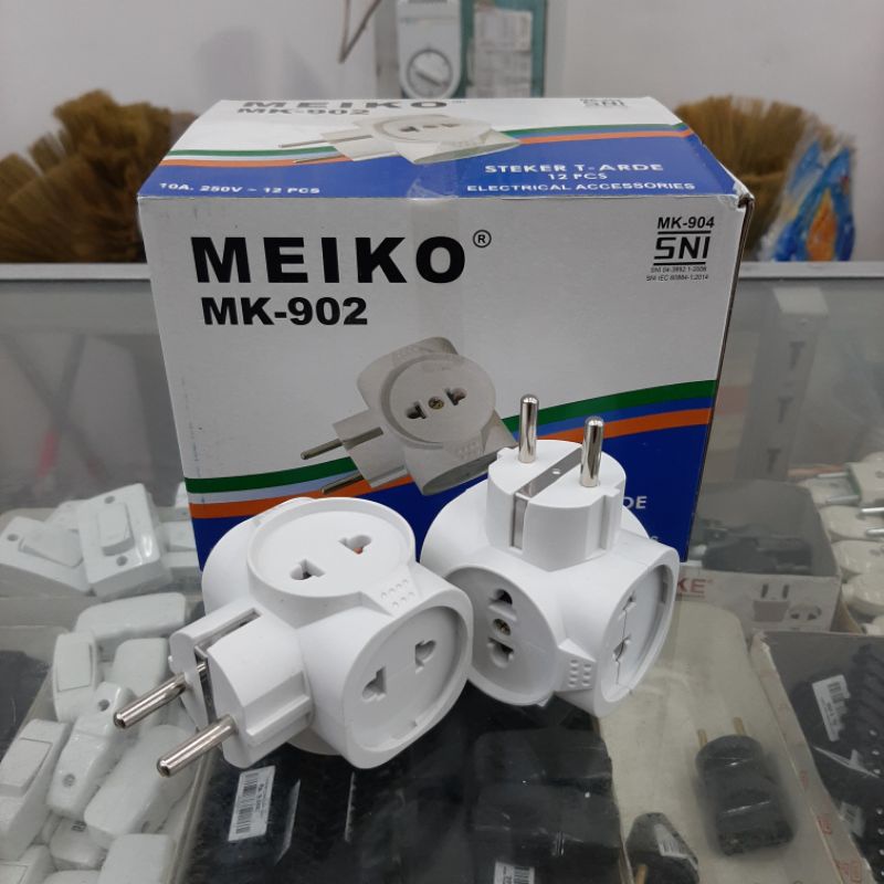 Jual Meiko T Saklar Steker Multi Stop Kontak Arde MK-902 | Shopee Indonesia