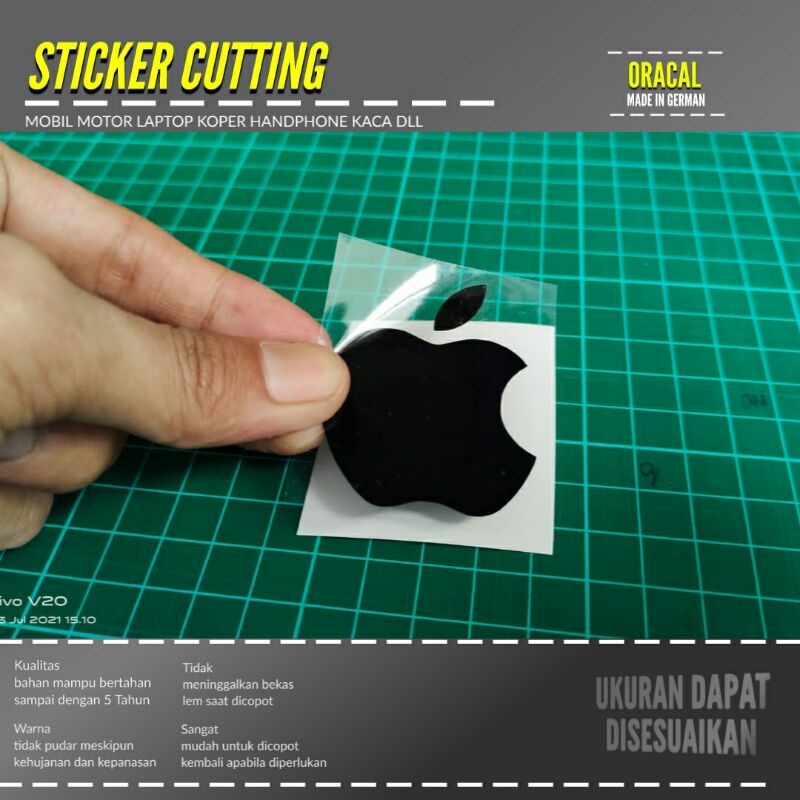 Jual STIKER APPLE STICKER CUTTING TRANSPARAN BAHAN ORACAL | Shopee ...