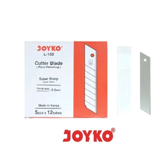 Jual Isi Cutter Blade Refill Isi Pisau Pemotong Joyko L-150 1 Tube 5 ...