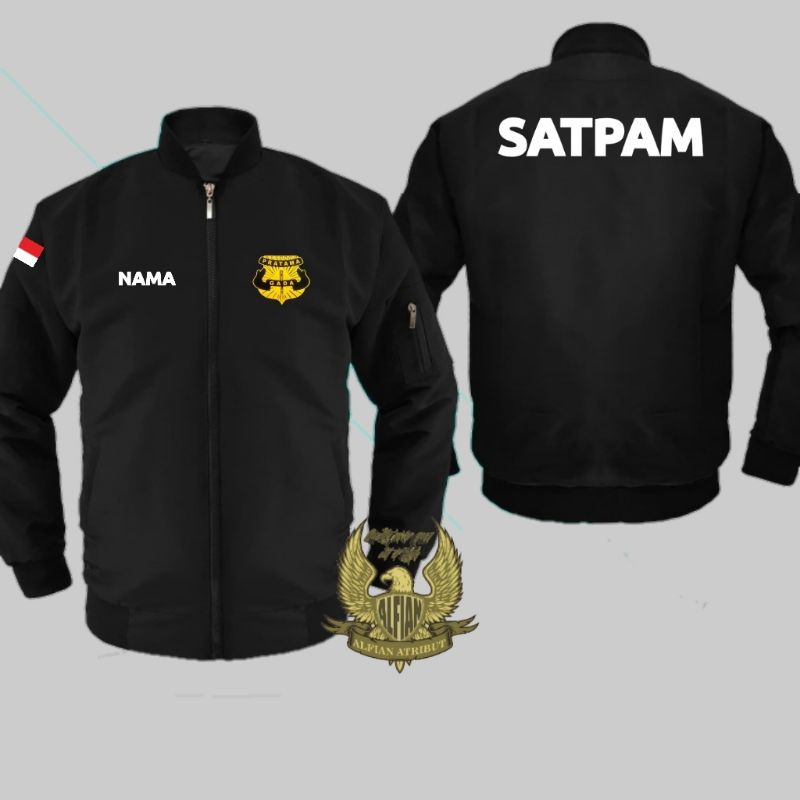 Jual jaket satpam,jaket bomber satpam logo gada pratama,jaket anti air ...