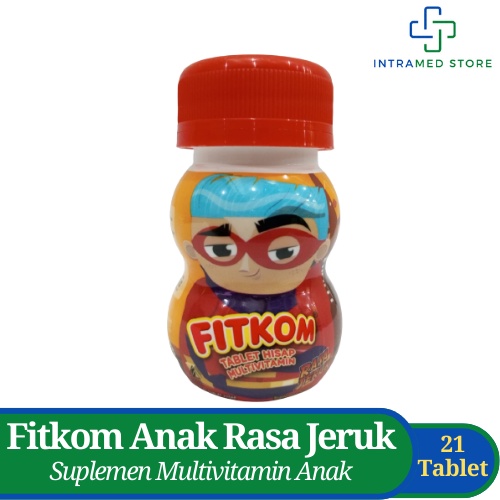 Jual Fitkom Botol Isi 21 Tablet Hisap - Multivitamin Anak Rasa Jeruk ...