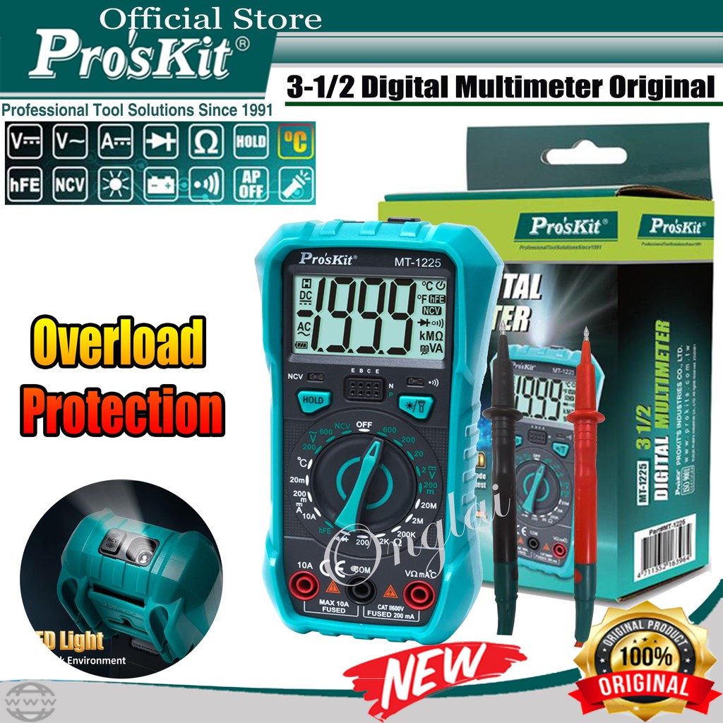 Jual Proskit Multitester Digital Pro'sKit MT-1225 Ncv Palm Size ...