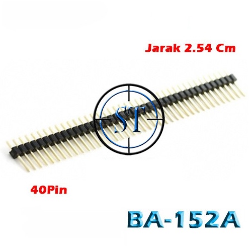 Jual BA-152A Pin Header PCB 2.54mm Male 40 Pin Kaki Soket Module Single ...