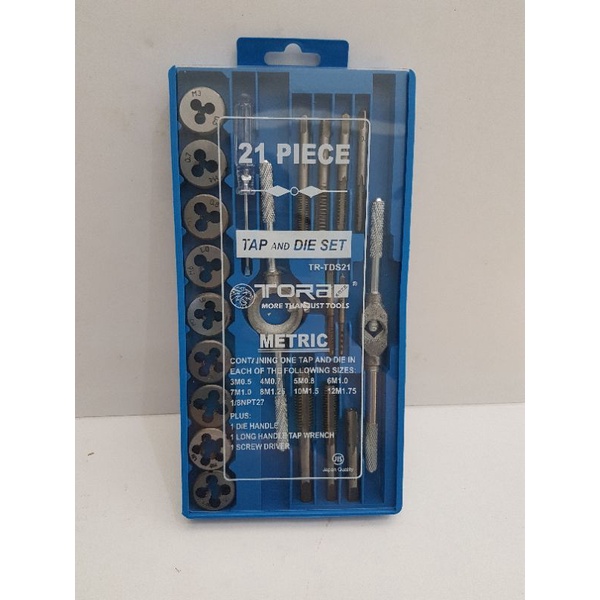 Jual Tora Tap and Die Set 21pcs tap dan senai set 21 pcs | Shopee Indonesia