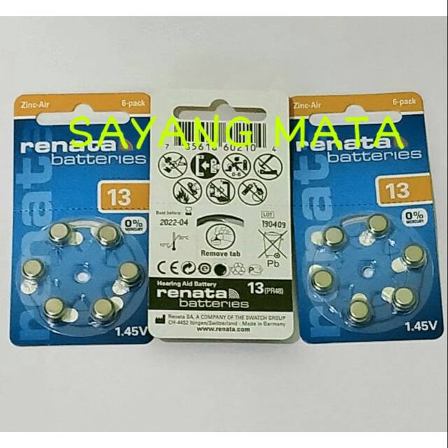 Jual Baterai renata 13 Baterai Alat bantu dengar | Shopee Indonesia