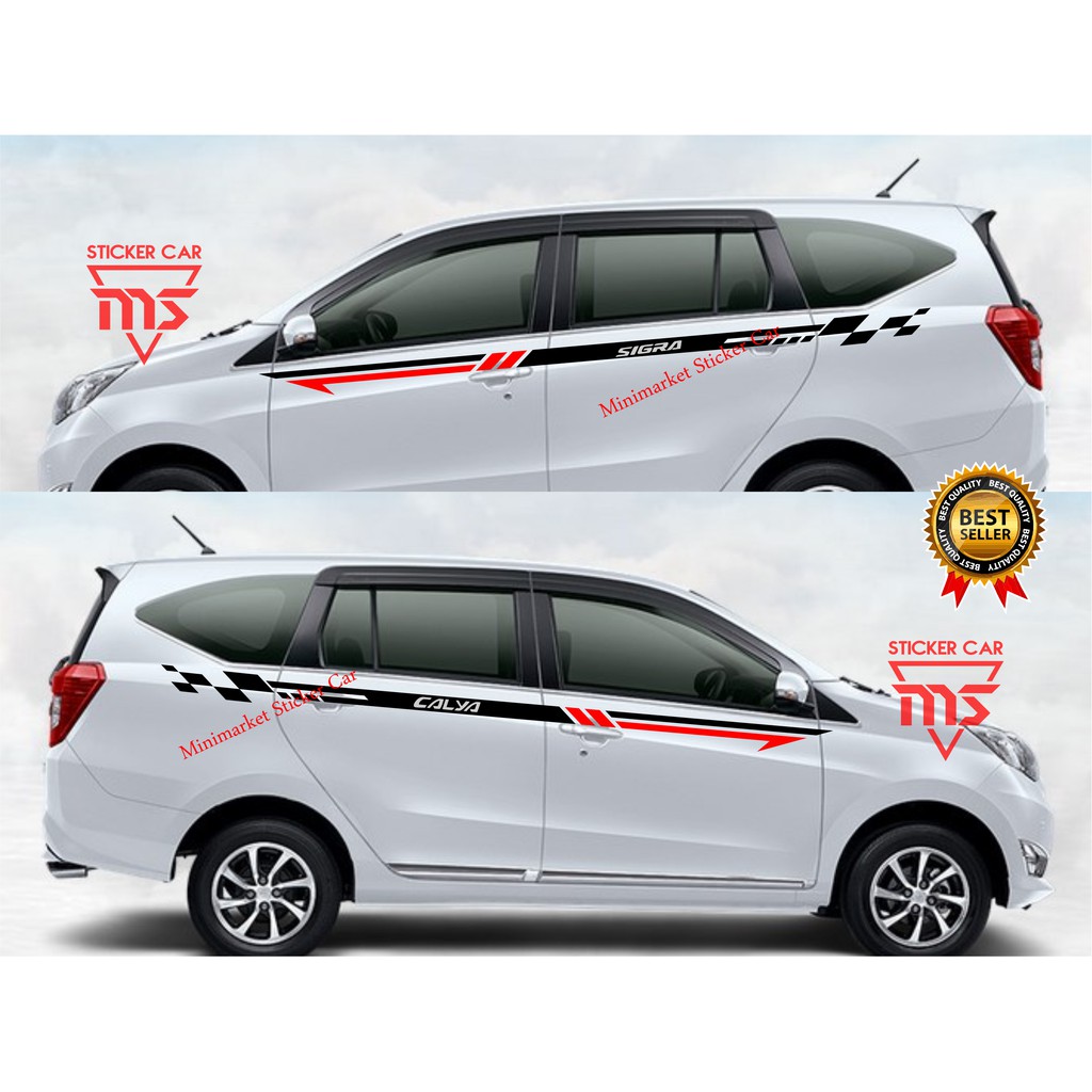 Jual promo stiker sigra stiker calya sticker mobil striping list body ...