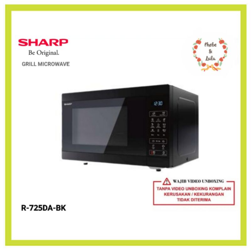Jual Sharp Microwave R-725DA-BK Grill Oven 25L 25 Liter R725DA R 725 DA ...