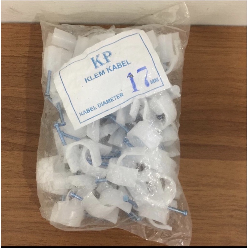Jual no17 klem pipa pvc 17mili (HARGA 1bks isi 70pcs) klem pipa listrik ...