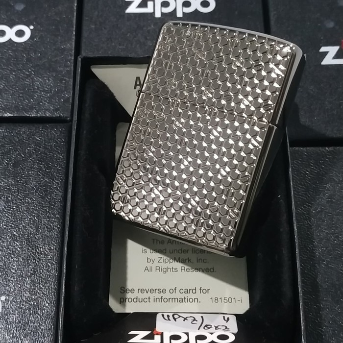 Jual ZIPPO ORIGINAL ARMOR CASE BLACK ICE - HEXAGON DESIGN 43021 | Shopee Indonesia