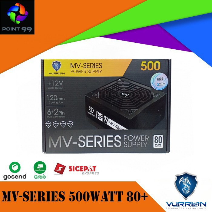 Jual VURRION MV500 MV SERIES 500 WATT 80 PLUS POWER SUPPLY / PSU / ATX ...
