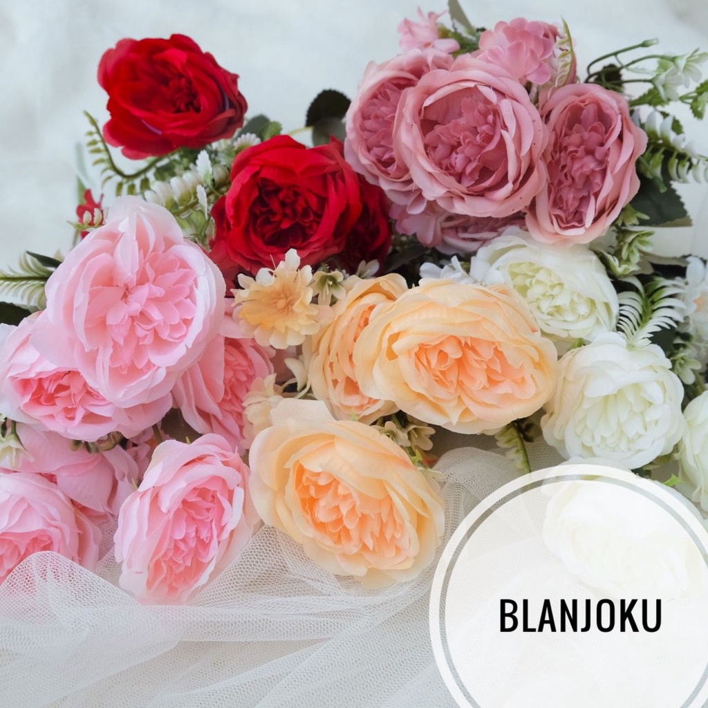 Jual Topper Cake Bunga Hiasan Kue Ulang Tahun Bouquet Flowers - Peony Rose | Shopee Indonesia