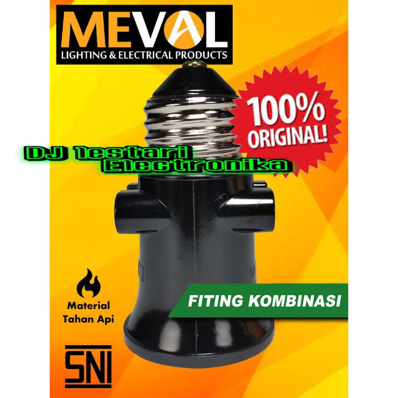 Jual MEVAL Fitting lampu Colok kombinasi Hitam-SNI/Fitting lampu MEVAL ...