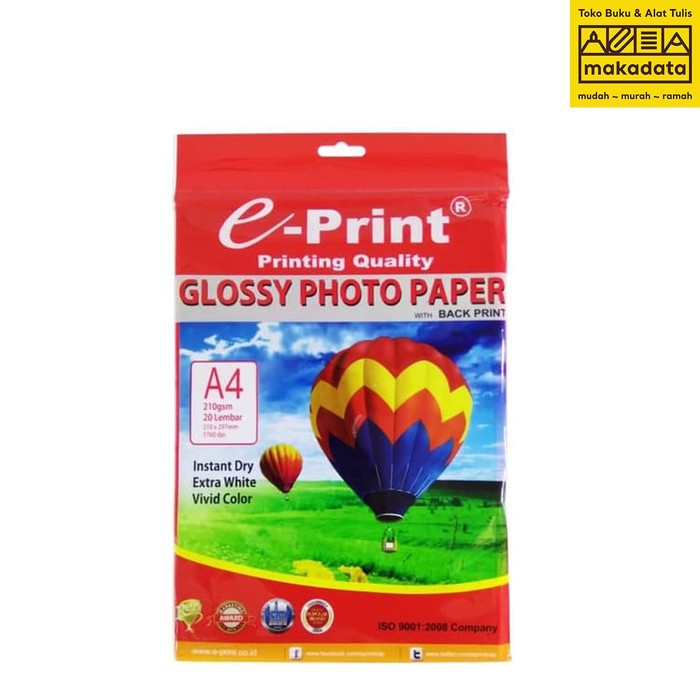 Jual PAPER | KERTAS PHOTO GLOSSY E-PRINT A4 210 GRAM MURAH | Shopee ...