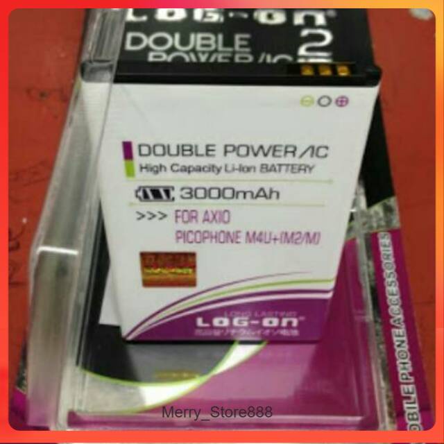 Jual Batere Batre Baterai Double Power IC Log-On AXIO PICOPHONE M4U+ (m2/m) | Shopee Indonesia