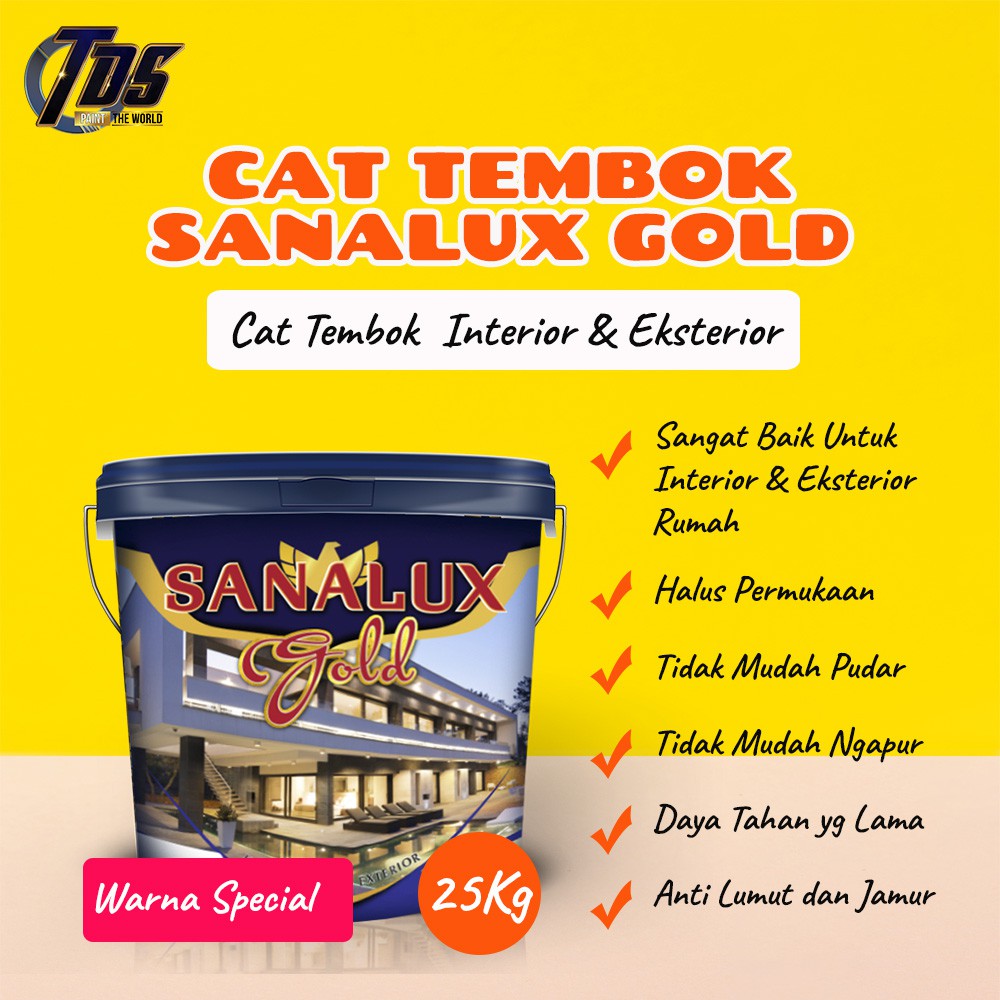 Jual Cat Tembok Sanalux Gold 25Kg Warna Special | Shopee Indonesia