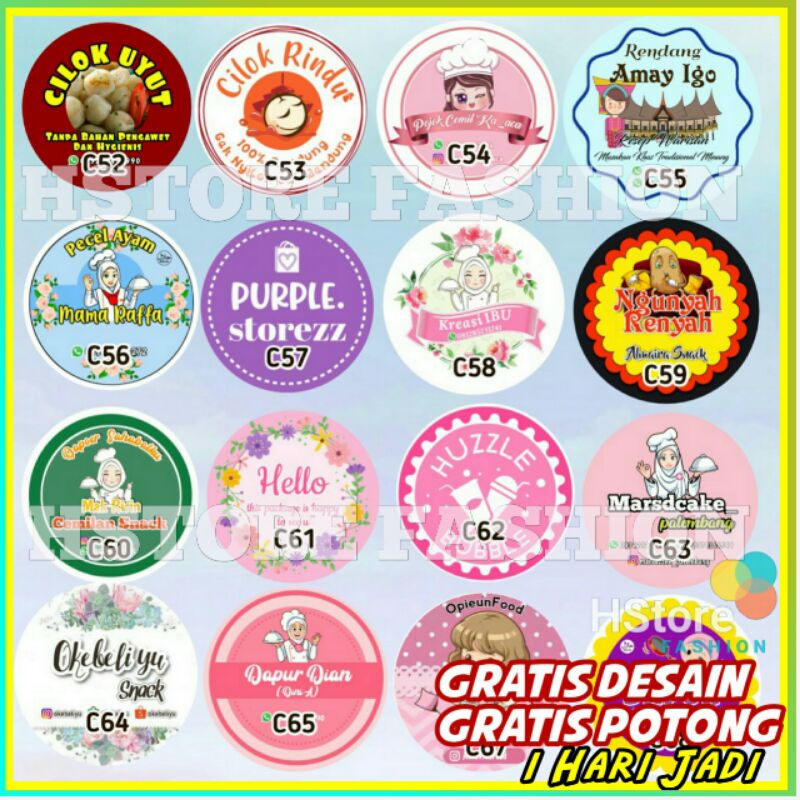 Jual Label Stiker Toko Kue Makanan Toples Sticker Nama | Shopee Indonesia