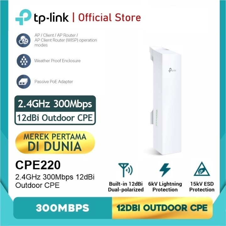 Jual TP-LINK Outdoor CPE CPE220 2.4GHz 300Mbps 12dBi | Shopee Indonesia