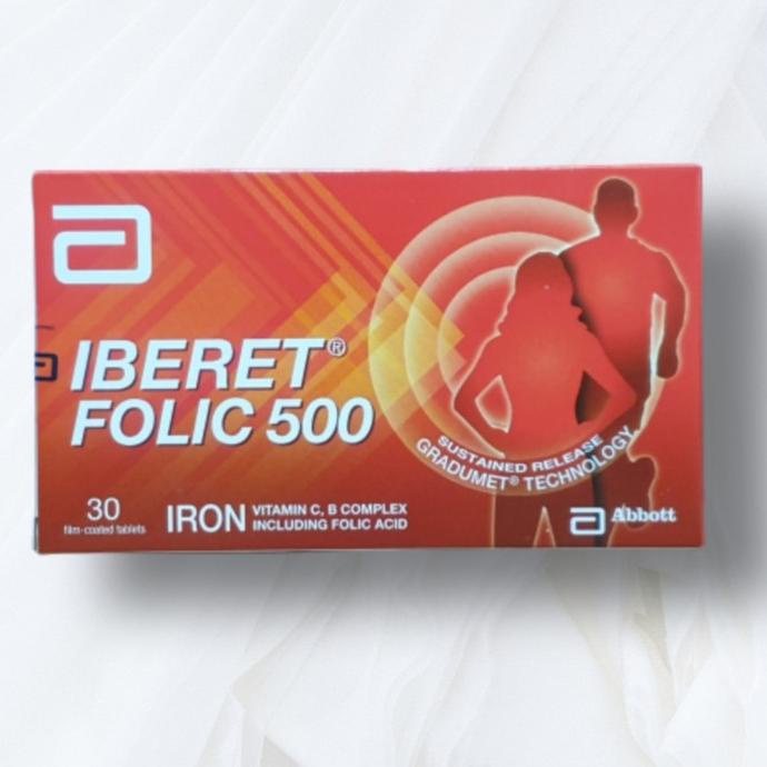 Jual IBERET FOLIC 500 IRON VIT C , B COMPLEX , FOLIC ACID 30 tablets Lc ...