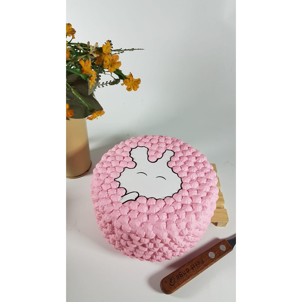 Jual MAINAN ANAK SQUISHY KUE TART RABBIT CUTE FACE SQUISHY TART PINK ...