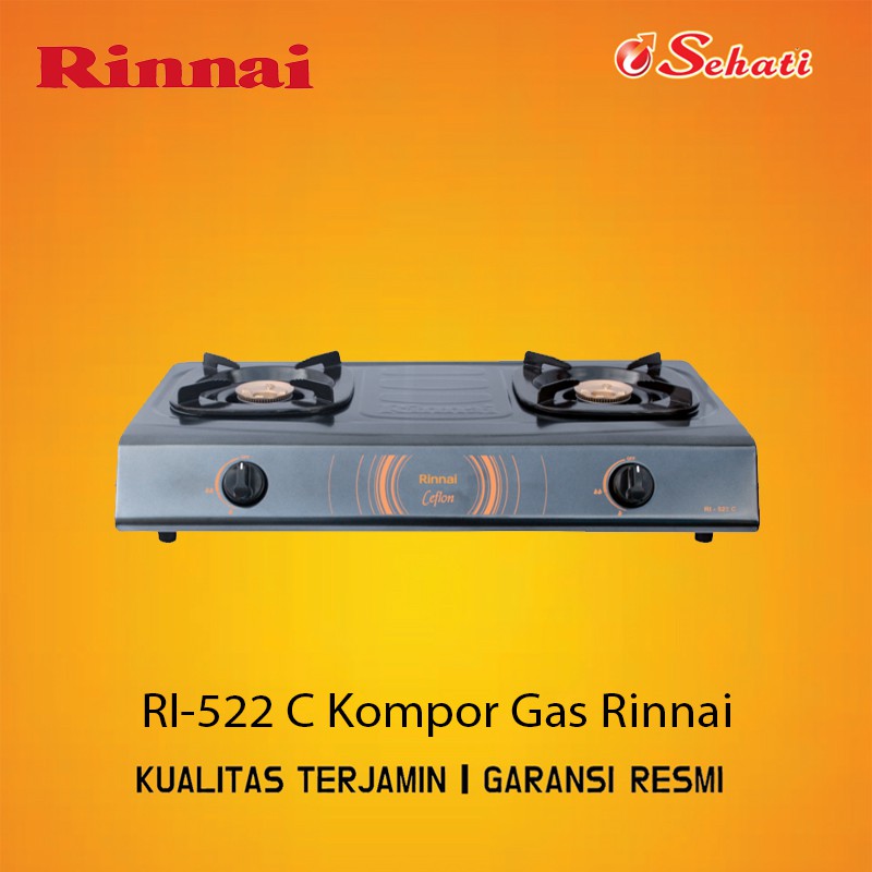 Jual RINNAI RI-522 C Kompor Gas Rinnai 2 Tungku RI522C 522C Garansi ...