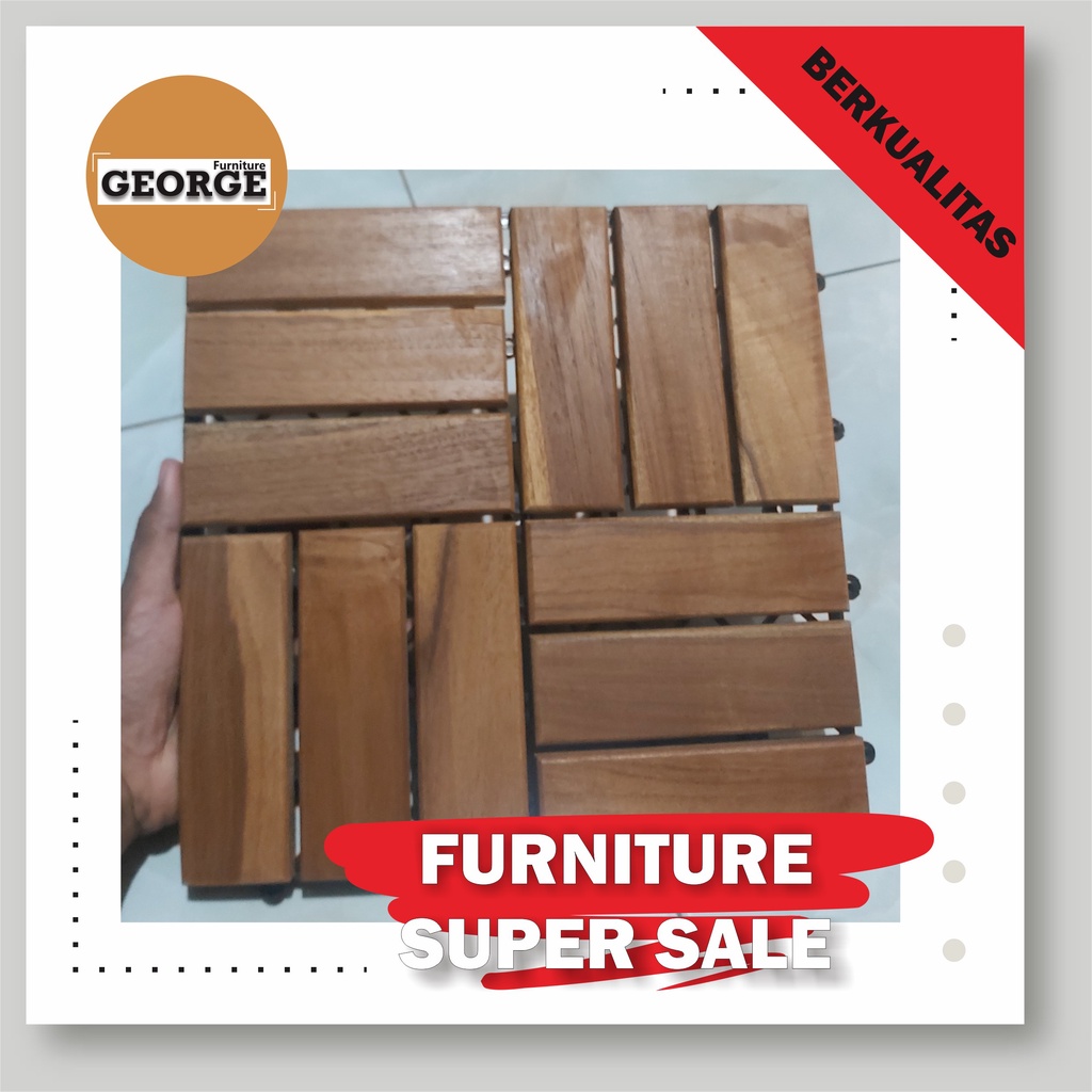 Jual lantai outdoor Zig - zag - Parket lantai kayu - decking tile ...