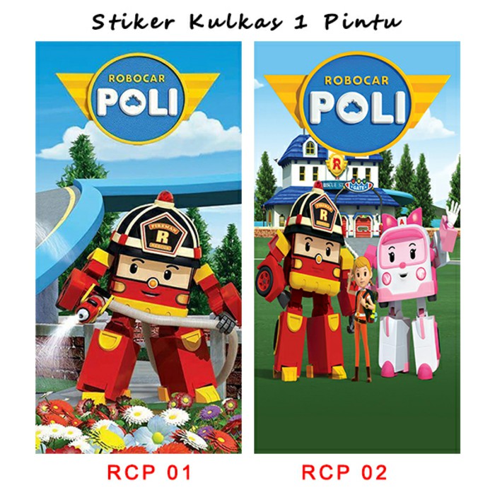 Jual STIKER KULKAS 1 PINTU DESIGN ROBOCAR POLI | Shopee Indonesia