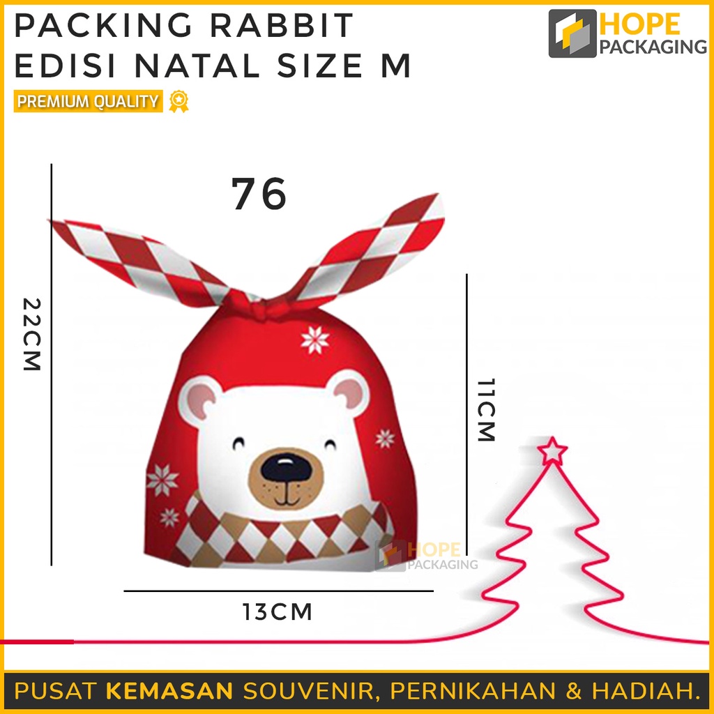 Jual [5 PCS] Packing Rabbit Ear Uk. M Plastik Cookies souvenir ultah ...