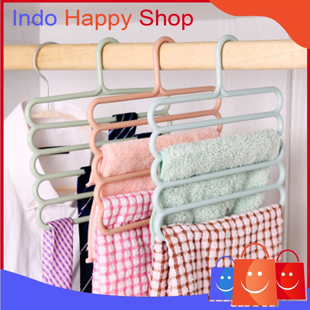 Jual ⭐️𝐈𝐇𝐒 𝟑𝟖𝟑⭐️Gantungan Baju Handuk 5 Susun Hanger 5in1 Serbaguna ...