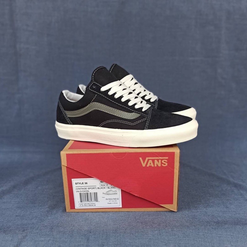 Jual Vans Old Skool Style 36 Vintage Sport Black | Shopee Indonesia