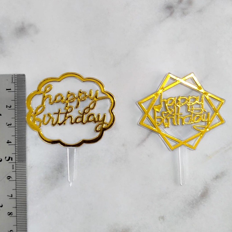 Jual (1pc) Topper Happy birthday topper mini topper cupcake topper kue ...