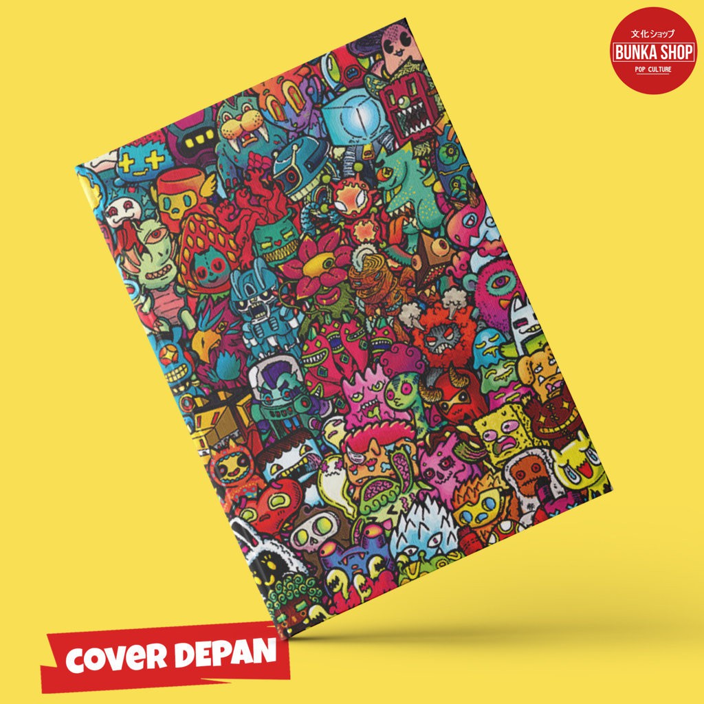 Jual Note Book Hardcover Red Doodle Monster Ukuran A5 Jurnal Agenda ...