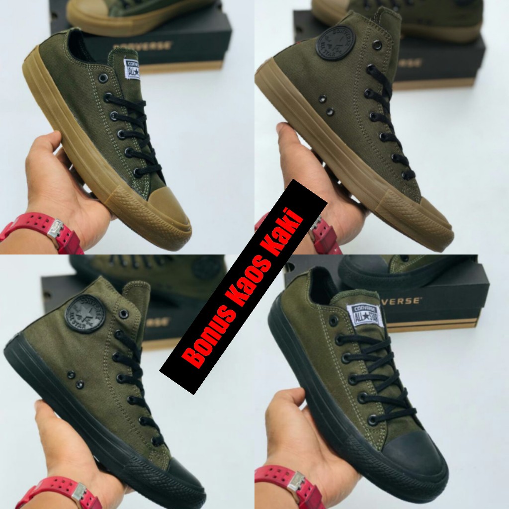 Jual Sepatu Converse All Star Chuck Tylor Hijau Army Sole Gum Sole ...