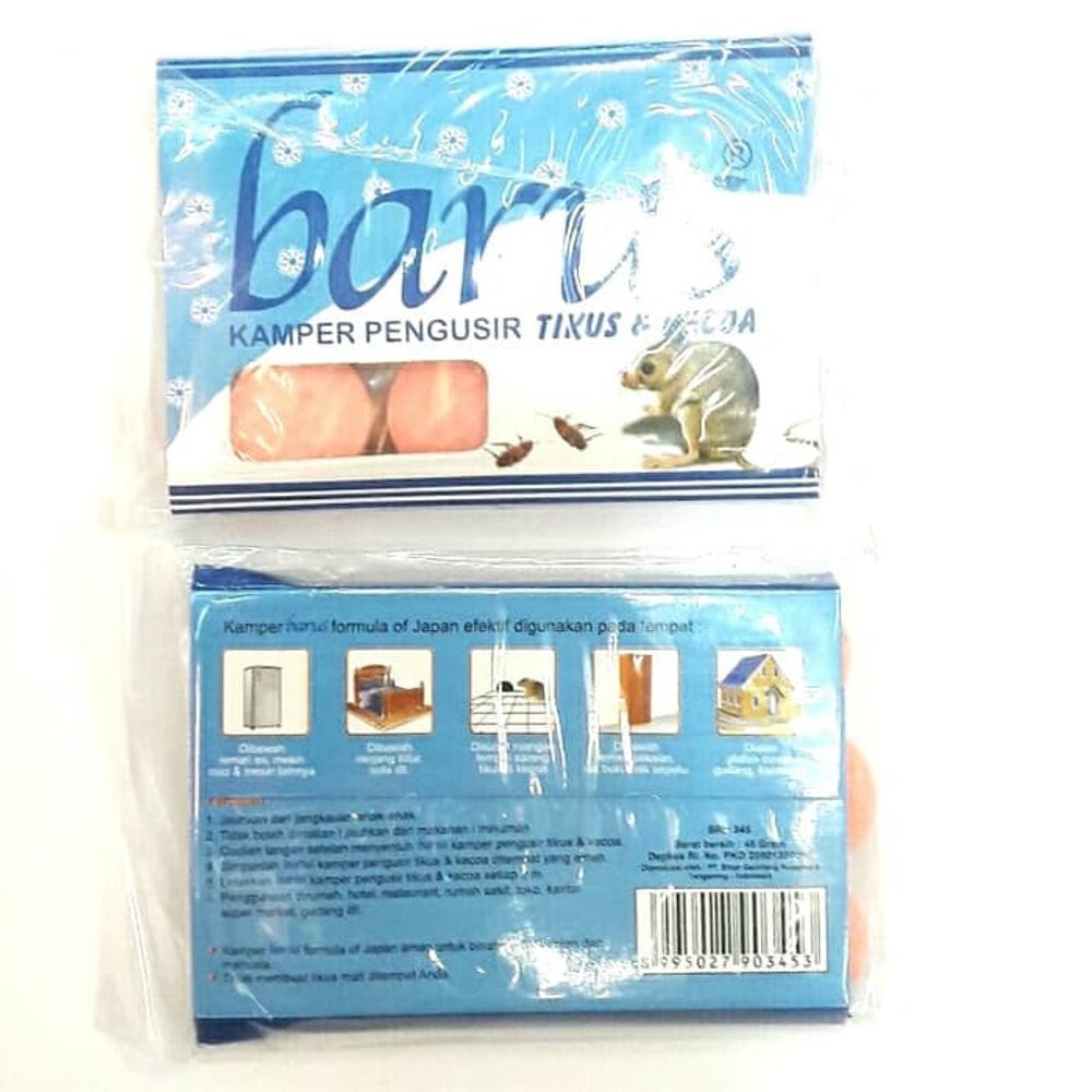 Jual KAMPER ANTI TIKUS KECOA SERANGGA MEREK BARUS 45 GRAM / AMPUH 100 ...