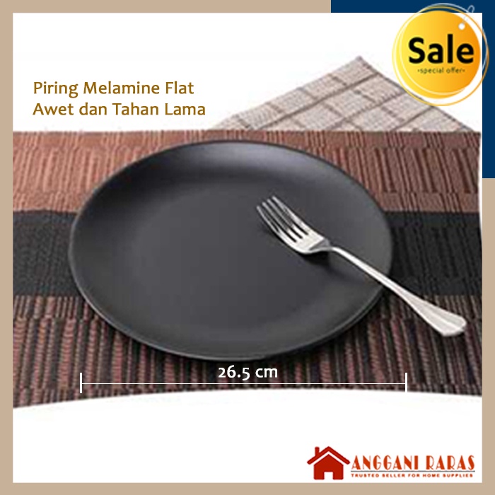 Jual Piring Saji Piring Makan Melamin Melamine Piring Ceper Hitam Korea ...