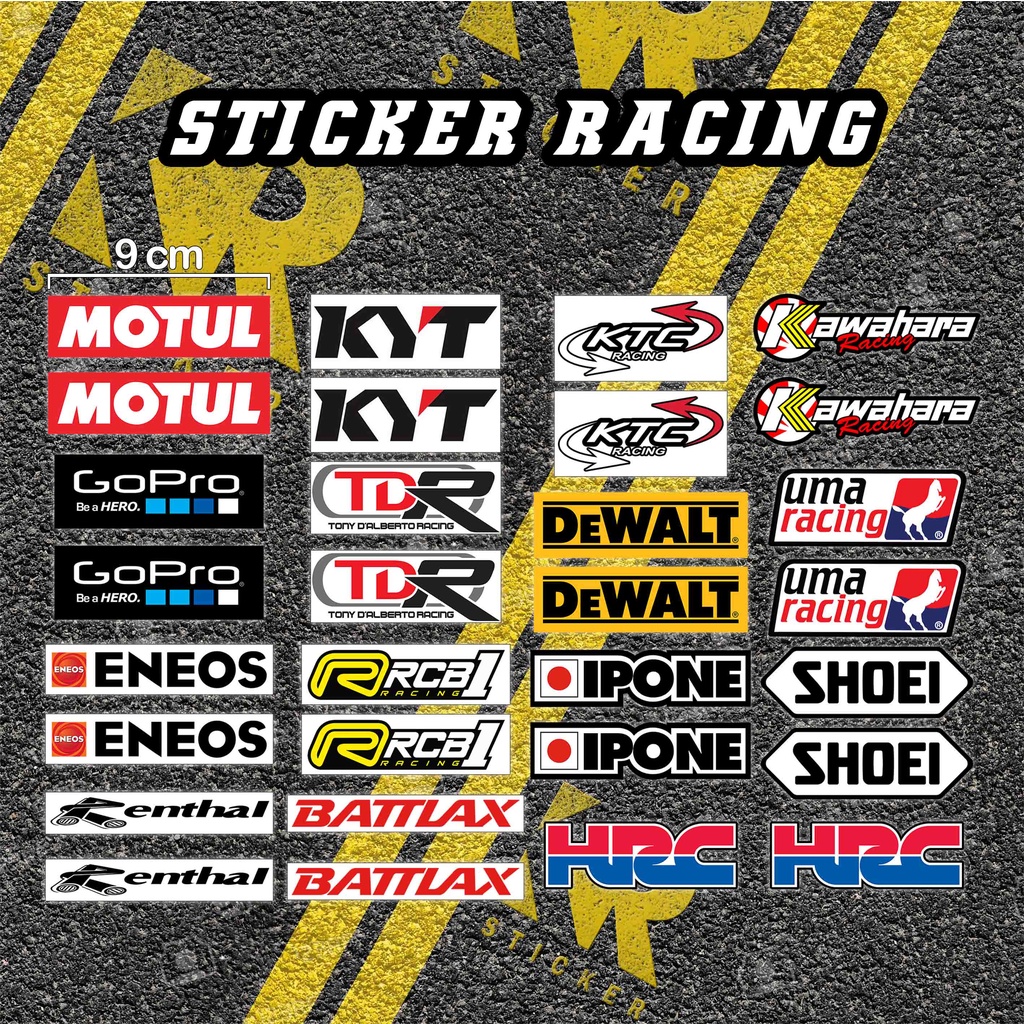 Jual Sticker Racing 30pcs | Stiker sponsor racing | cutting stiker ...