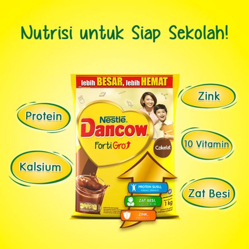 Jual SUSU DANCOW FORTIGO KEMASAN POUCH HEMAT 1 KG | Shopee Indonesia