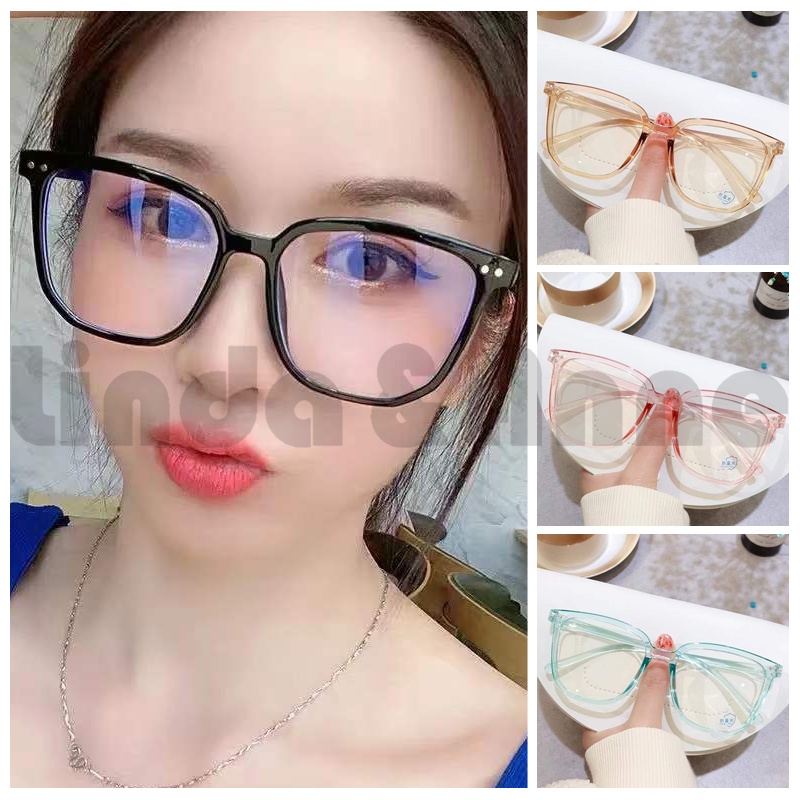 Jual Kacamata Wanita Terbaru Transparan Anti Radiasi Fashion Aksesoris ...